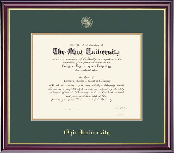 Ohio State University Diploma Template Personalized Walnut Graduation