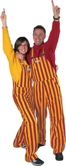 Race Bib Iowa State Game Bibs Black & Gold Striped Overall Bibs
